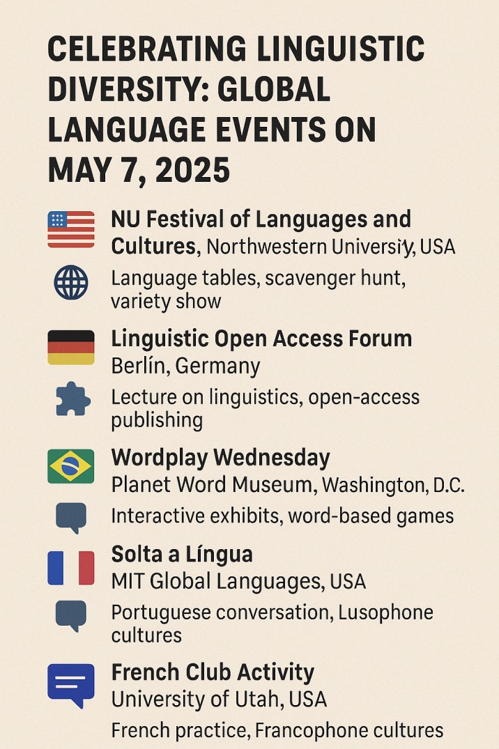 Celebrating Linguistic Diversity: Language Events on May 7, 2025